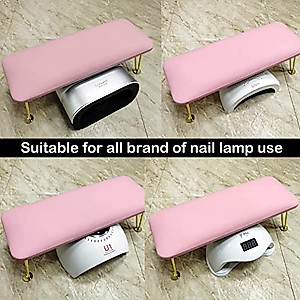 Nail Arm Rest for Nail Tech, Soft Nail Hand Rest Cushion Stand Manicure Hand Rest Pillow for Acrylic Nails, Professional Large Size Nail Tech Arm Rest (Pink)