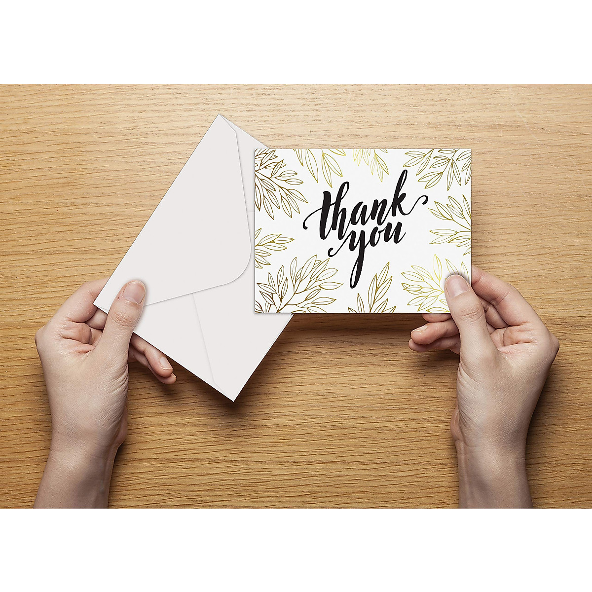 Better Office Products Thank You Cards with Envelopes (100 Pack), 4 x 6 inch, 4 Cover Designs, Blank Inside, All Occasions, Baby Showers, Graduation, and Weddings, Elegant Collection, 100 Pack