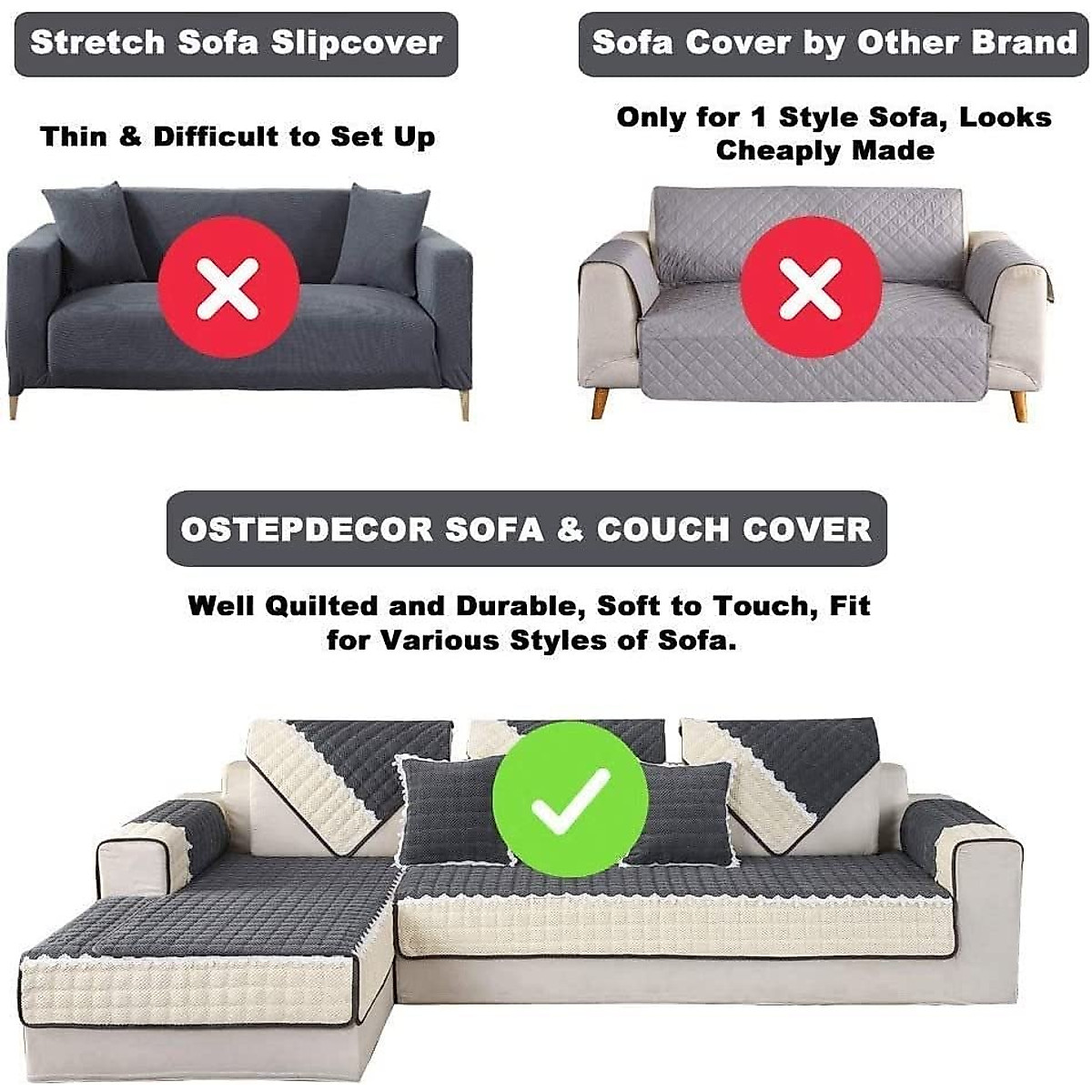 RAKKYO L Shape Velvet Sofa Couch Cover 1/2/3/4 Seater Sectional Couch Covers, Non-Slip Sofa Slipcover for Dogs Cats Pet Loveseat Recliner Leather Sofa Armrest Chair Cover (Color : Blue, Size : 90x70