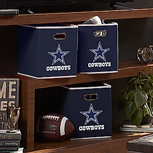 Franklin Sports NFL Dallas Cowboys Collapsible Storage Bin NFL Folding Cube Storage Container Fits Bin Organizers Fabric NFL Team Storage Cubes One Size
