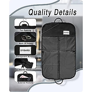 DYBHRD 47-Inch Travel-Suit-Bag Foldable Waterproof Garment Bags for Travel Hanging Clothes, Durable Oxford Fabric Portable Suit Carrier, Suitable for Men Travel