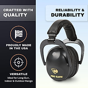 Pro Ears Ultra Sleek Passive Hearing Protection Ear Muffs, Superior Comfort for Long Gun Use, Indoor and Outdoor Range, NRR 26, Made in USA, Adjustable and Padded, Pink Zebra