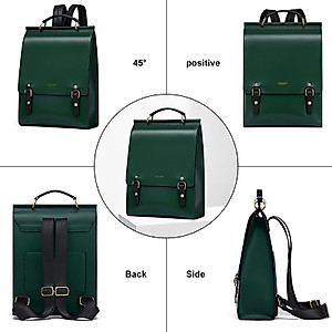 Cnoles Leather Backpack Purse For Women Fashion Ladies Vintage Bags Casual College Travel Backpacks Large bag Green