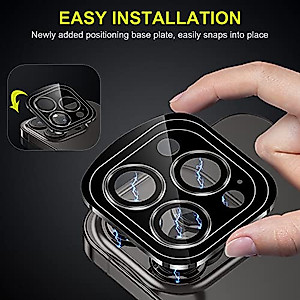 WSKEN for iPhone 14 Pro/iPhone 14 Pro Max Camera Lens Protector,[Night Shooting Mode] HD Tempered Metal Glass Camera Screen Protector Cover Film Accessories, Black