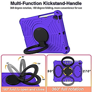 Slim Tablet Case Compatible with iPad Air 3 10.5 / iPad Pro 10.5" 2017 Kids - Dropproof Durable Lightweight EVA Case,360 Degree Rotating Multi-Function Handle Kickstand (Color : Purple)
