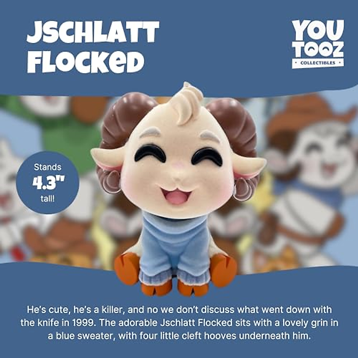 Youtooz Jschlatt Flocked 4.3" Inch Detailed Collectible Figure, Youtooz Rammie Jschlatt Vinyl Figure from Youtooz Youtubers Creator Collection
