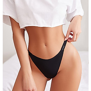 Seamless Thongs For Women Pack - High Waisted G String Thongs For Women - Cotton Thongs For Women Sexy 3-6 Pack Set