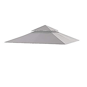 Garden Winds Replacement Canopy Top Cover for Aluminum Gazebo - Riplock 350 - Slate Gray
