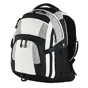 Port Authority Luggage and Bags Urban Backpack - BG77 - Black/ Light Grey/ Stone - One Size