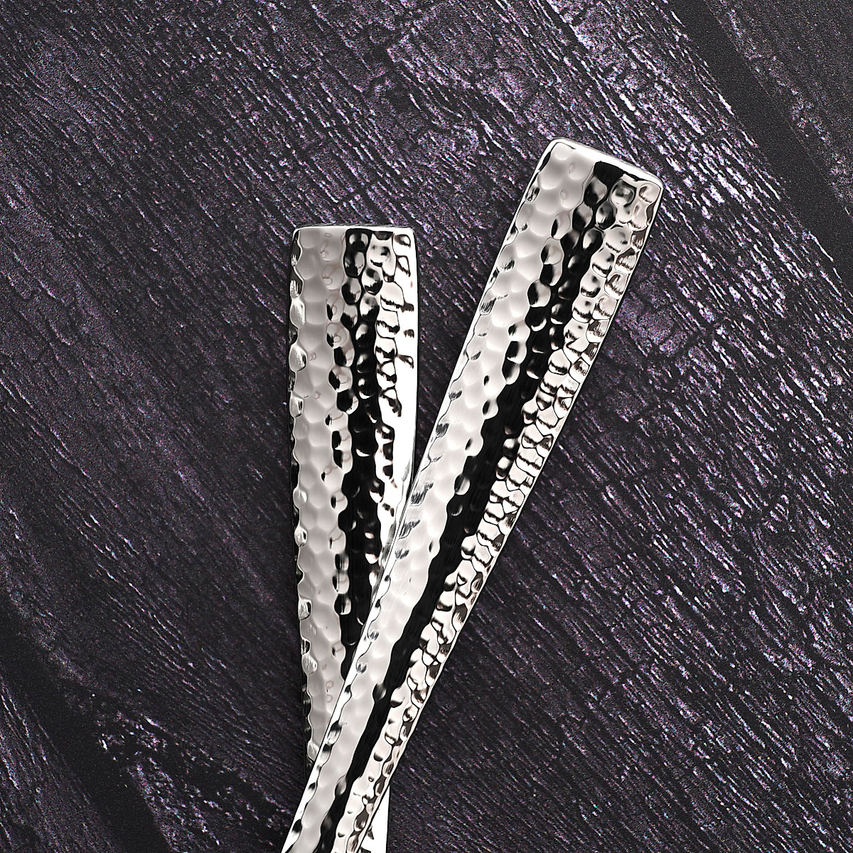 Hudson Essentials Hammered Iced Tea Spoons, 18/10 Stainless Steel Long Handle Spoons for Stirring Cocktails, Tea, Coffee, Set of 6