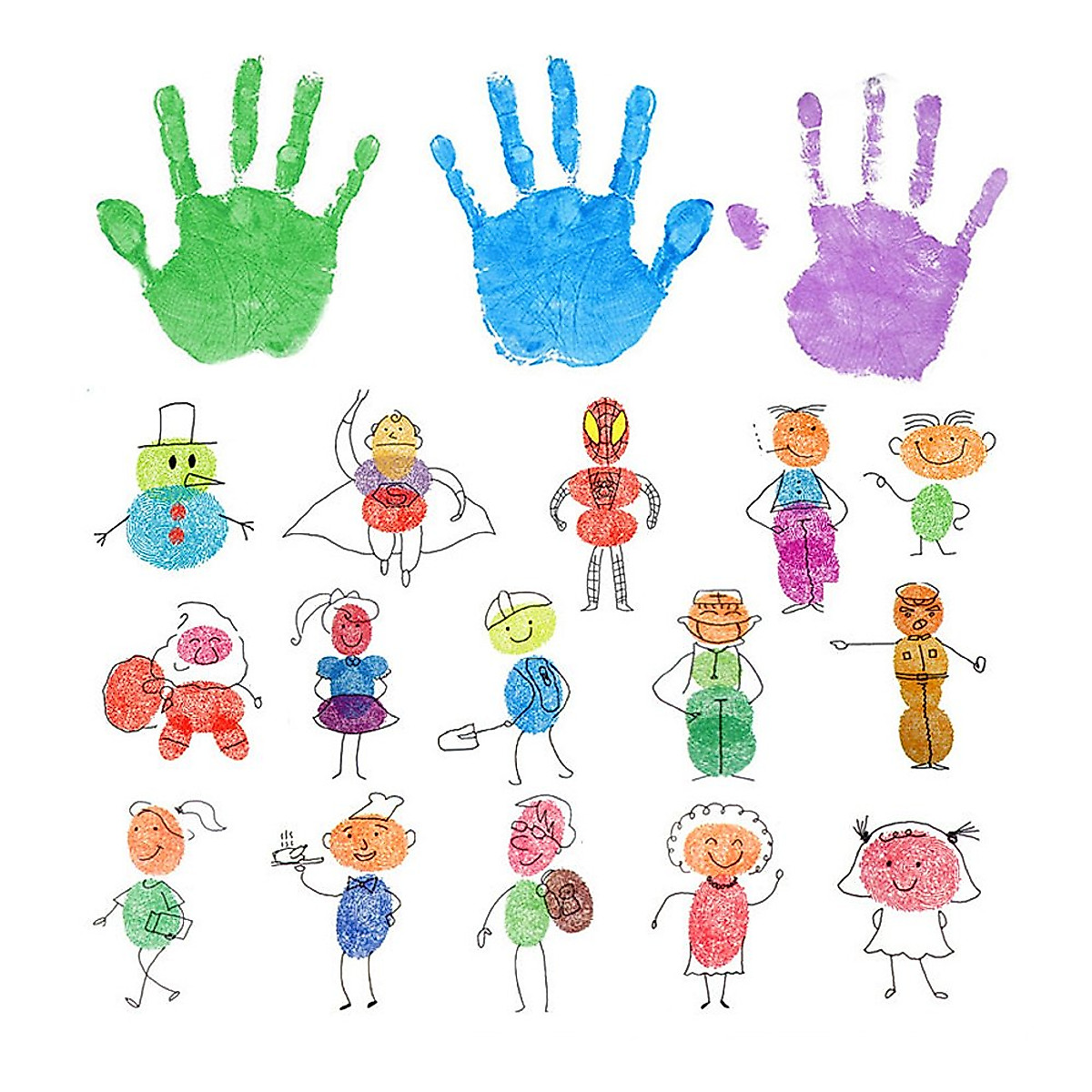 Myboree Washable Large Ink Pads for Kids Crafts Projects Rubber Stamps 12 Colors