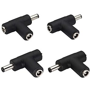 zdyCGTime 90 Degree Angle DC 5525Female to Male&Female Connector Multifunction DC Adapter DC Power Connector DC5.5x2.5mm Jack Coupler Converter for Laptop CCTV Camera Strip Lighting 4 PCS