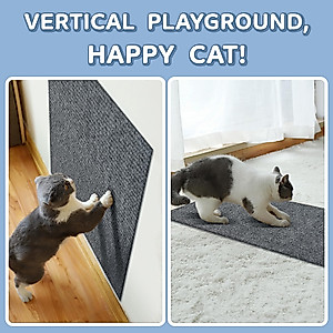 XUEPETT Cat Scratching Mat 78.7"x15.8", Self-Adhesive Cat Carpet Scratcher Replacement for Cat Tree Post Wall Shelves, Cat Scratch Furniture Protector for Couch, DIY Climbing Cat Scratcher