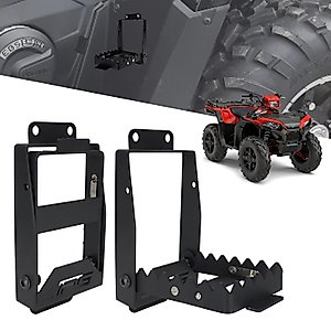 JFG RACING ATV Foot Rest 4 Wheeler Foot Pegs Rear Passenger Folding Anti-Slip Footrests Universal For Polaris Sportsman Scrambler Foreman Fourtrax Grizzly CFMOTO Cforce
