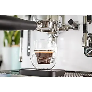 KRUVE PROPEL Espresso Glass, Hand Made, Double-wall, Clear, 2.5oz, Scientific Design (set of two)