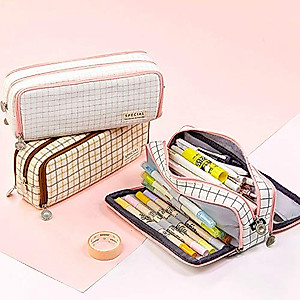 Large Capacity Pencil Case Canvas Pencil Case Pen Case Supplies Pencil Bag School Box Pencil Pouch Stationery for School (Color G)