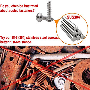 Adiyer 25pcs Knob/Pull Screws with Washers 8/32 Thread x 1-1/4 Inch Cabinet Door Drawer Machine Screws, 304 Stainless Steel