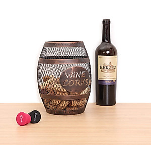 SODUKU Wine Barrel Cork Holder, Wine Cork Holder, Cork Storage, Antique Bronze