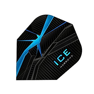 Harrows Ice Recut | 100 Micron Dart Flights, 5 Sets of 3 Flights, Standard No. 6, Aqua Blue