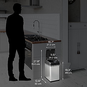 iTouchless 8 Gallon Dog-Proof Sensor Kitchen Trash Can with Lid and Odor Filter, Stainless Steel 30 Liter Automatic Recycling Bin Prevents Pets Getting in Trashcan, Home, Office, Bedroom, Bathroom