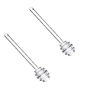 Glass Honey Dipper Sticks,Honey Dipper Spoons Stick Bee Honey Spoon Stirring Scooper For Durable Kitchen Honey Tools,2pcs