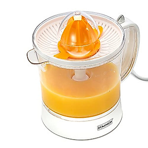 Dominion BPA-Free CitroMax Electric Citrus Juicer Extractor, Compact Volume Pulp Control, Oranges, Lemons, Limes, Grapefruits with Easy Pour Spout, 34oz, White
