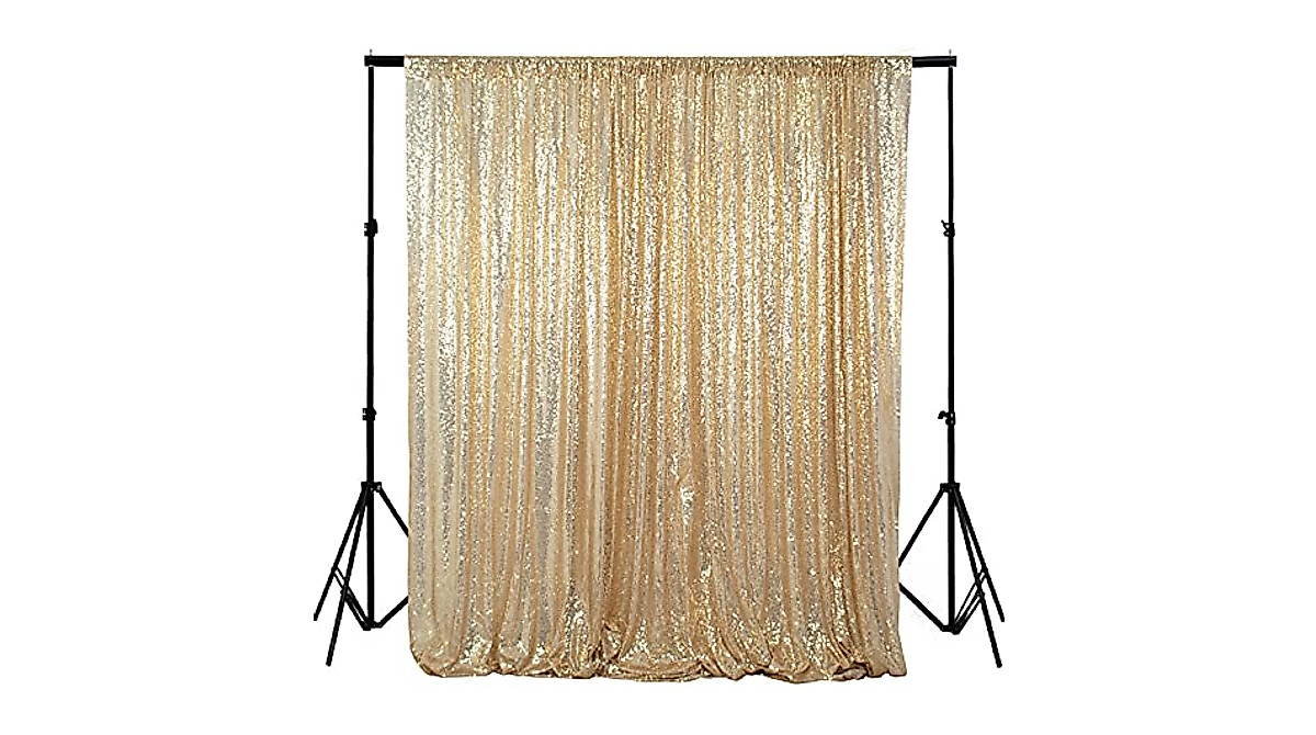 Light Gold Sequin Backdrops for Weddings & Events