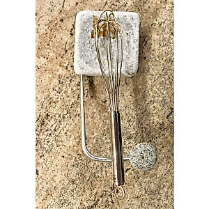 Granite Utensil Rest with Wooden Spoon Included. Holds Most Kitchen Utensils, Heat-Resistant, BPA-Free Spoon Rest & Holder for Ladles, Tongs & More - Use on Stove Top, Counter, Dining Room Table