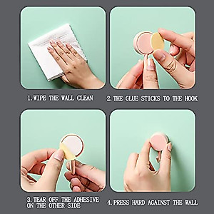 Adhesive Hooks for Hanging Heavy Duty Wall Hooks Self Adhesive Sticky Hooks Waterproof Hooks for Keys Bathroom Shower Outdoor Kitchen Door Home Bathroom Hooks for Towels (Blue, One Size)