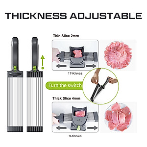 ONCE FOR ALL Meat Slicer Cleaver Kitchen Knife Set For Meat Slicing Shredding, Manual Fresh Meat Cutter Food Slicer For Beef Pork Mutton With Hook & Tongs For Home Cooking