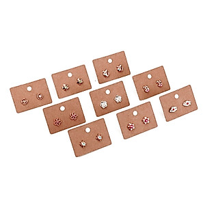 TIAMALL 200 PCS Earring Cards Earring Card Holder Hanging Earrings Card Earring Display Cards Kraft Paper Tags Earring Packaging (Brown)