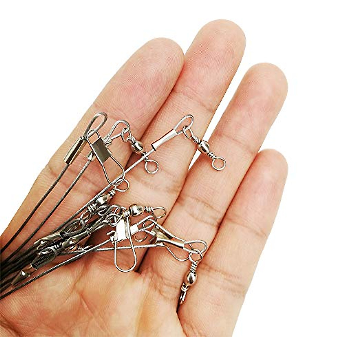 10pcs Fishing Wire Leader Saltwater Tackle Rig,70LB High-Strength Fishing Wire Gear Equipment for Lures Bait Hooks,Arms 1/2/3/4,Arm 2.76/4.72in Available (1 Arm, Arms Length-4.72inch)