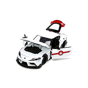 Robotech 1:24 2020 Toyota Supra Die-cast Car & 2.75" Rick Hunter Figure, Toys for Kids and Adults