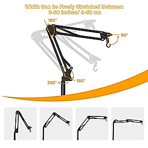 Reptile Lamp Stand with Base Extra Tall Adjustable Height and Width 360° Rotation Floor Reptile Light Holder Stand Bracket Metal Lamp Support for Reptile Glass Tank Terrarium Heating Light (72 inch)