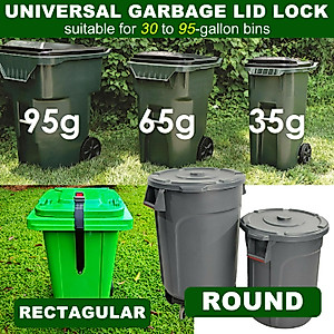 JFOMOYGI 1 PC Buckle Type Trash Can Locks for Animals Semi-Automatic,Trash Can Lid Lock,Universal Trash Can Lock Belt,Garbage Trash Can Lid Locks for Raccoon,Easy Single Hand Release