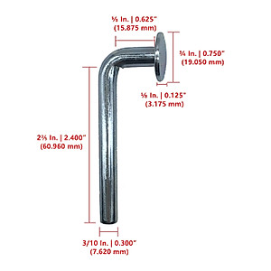 Pallet Rack Safety Bolt, Universal Drop Pin, Round Top Hat Φ ¾″|0.750″(19.050mm), Width Φ 0.300″(7.620mm), Height 3.025″(76.835mm) High from Top to Bottom, Beam Locker, 2 Packs, 50 Pcs/Pack, RM76×77