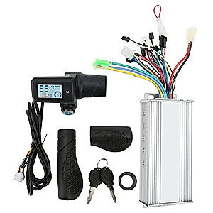 Alomejor Electric Motor Controller, 36V 48V 1000W Electric Bike Motor Brushless Controller with 805 LCD Panel Split Throttle Grip for 22.5mm Handlebar