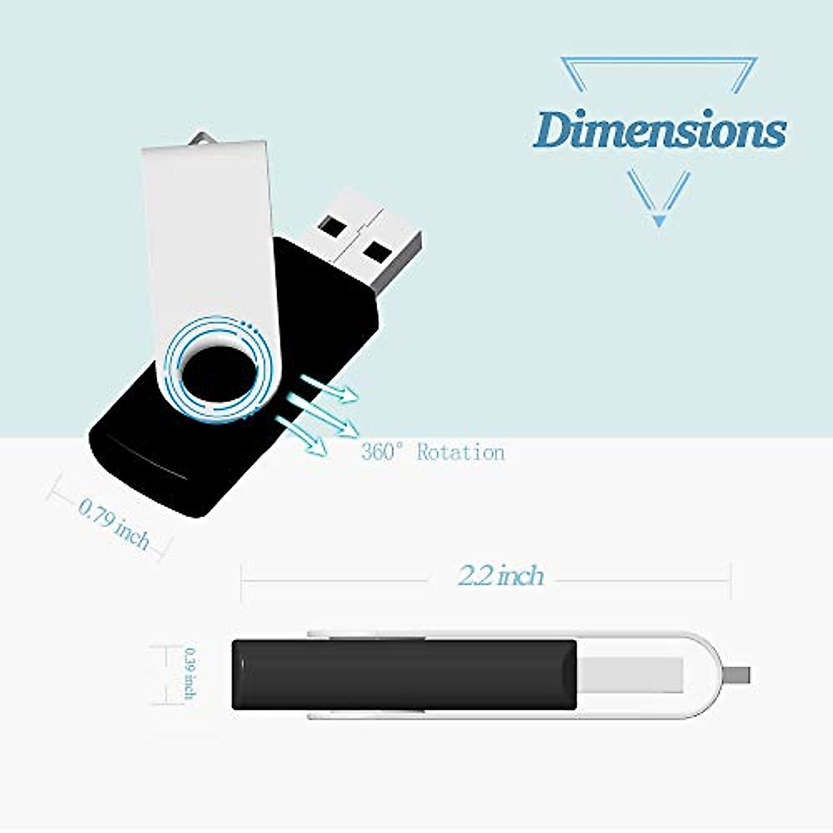 2GB USB Flash Drive 10 Pack FEWINA Multipack USB Drive 2 GB Memory Stick Bulk 2 Gig Jump Drives, Zip Drive PenDrive for Data Storage (Multi-Color with 10 Lanyards)