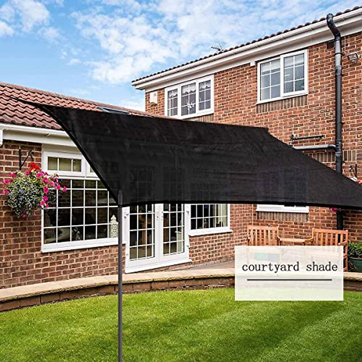 90% Sunblock Shade Shade Sail,Uv Resistant Shade Cloth, Shade Nettting with Buttonhole,Rectangle Sun Mesh for Garden Outdoor Flower Plant Camping,Black,2X6m,3X3m,6X8m (Size : 1X2m)