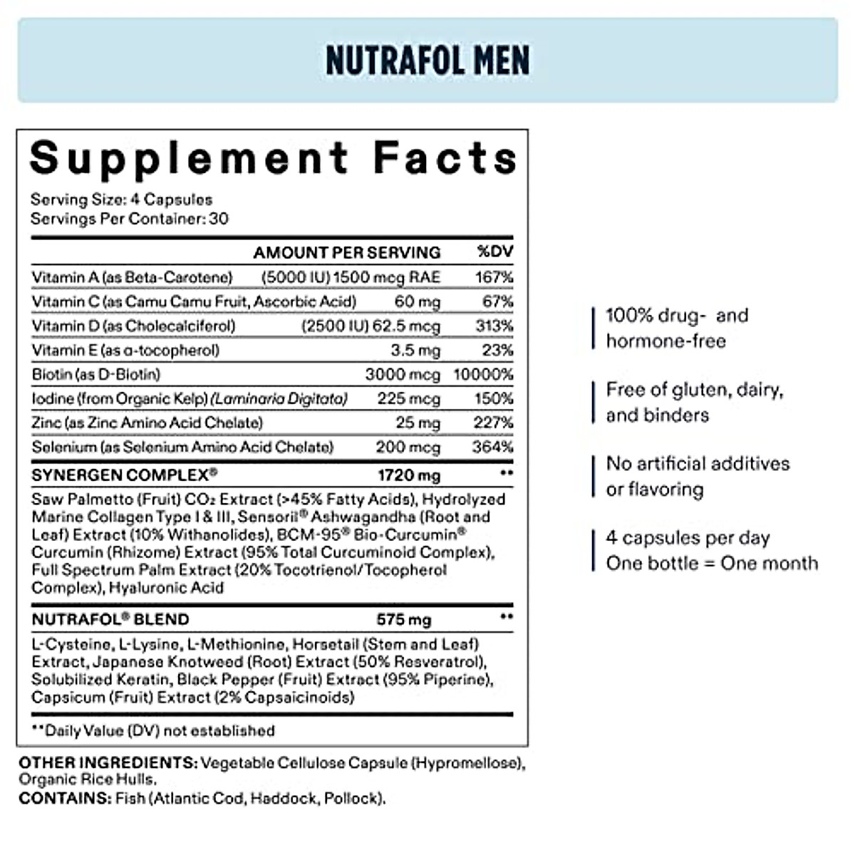 Nutrafol Men's Hair Growth Strengthening Duo | Collagen Peptide Powder & Clinically Effective Hair Supplement for Thinker, Stronger Hair | 12 OZ | 1 Month Supply
