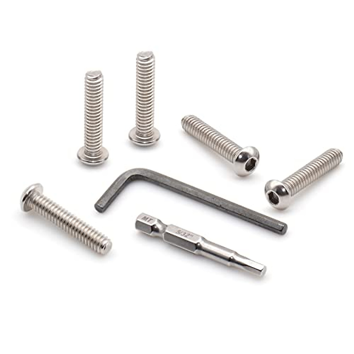 1/4-20 x 1/2" Button Head Socket Cap Bolts Screws Kit | 304 Stainless Steel | Fully Threaded | Allen Hex Drive | HEX Head L Key HEX Bit | Allen Wrench Included Pack of 25, Milliontronic