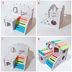YUEKUA DIY Wooden Hamster House Hide House Hide Exercise Play Toys chew Small Hamsters, mice, mice, Gerbils and Other Pets s1
