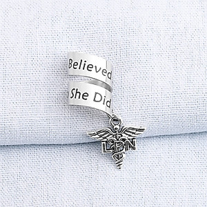 Zuo Bao Inspirational Gift LPN Nurse Stethoscope ID she believe she could so she did Stethoscope ID Licensed Practical Nurse Gift (LPN-2)