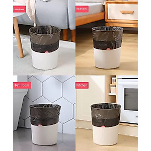 Feisco 1.8 Gallon Black Trash Bag,Small Drawstring Garbage Bag Trash Can Liner,120 Counts,0.51 Mil