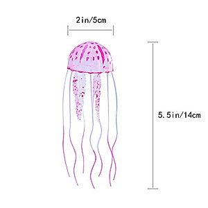 UEETEK 4pcs Jellyfish Aquarium Glowing Artificial Jellyfish For Aquarium Fish Tank Aquarium decoration(green+pink+blue+purple)