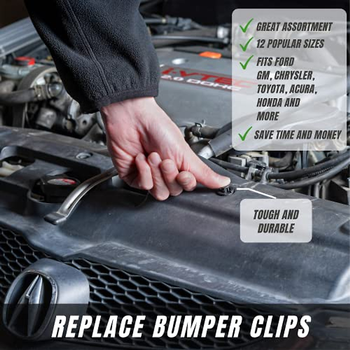 Sunplustrade 240 Pcs Bumper Clips Car Clips Plastic Rivets Fasteners Push Retainer Kit Most Popular Sizes Auto Push Pin Rivets Set for GM Ford Toyota Honda Chrysler