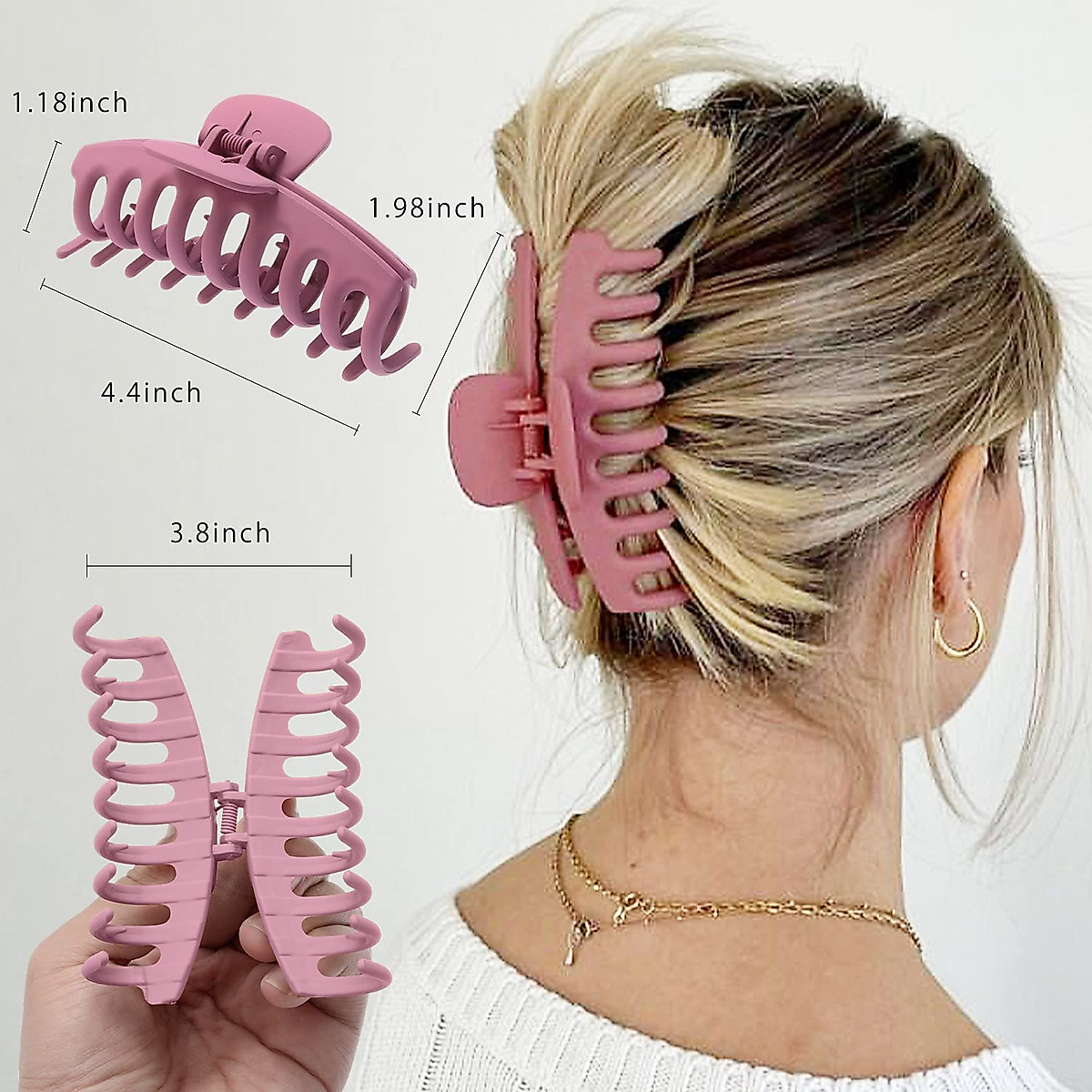 GQLV Hair Claw Clips for Women, 8 PCS Large Clips, Nonslip Jaw for Thick/Thin Hair, Butterfly Clips, Hair Barrettes, Fashion Accessories for Girls