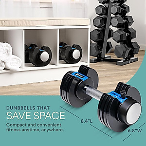 LifePro Adjustable Dumbbell Set – 5-25 lb Dumbbells Set of 2, Quick Change Rotating Hand Weights for Women//Men at Home Gym Weight System - 5-25 Pound, Ideal for Home Strength Training