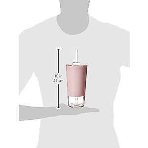 Ello Tidal Glass Tumbler with Straw, Cashmere Pink, 20 oz. (824-0431-075-6), 1 Count (Pack of 1)