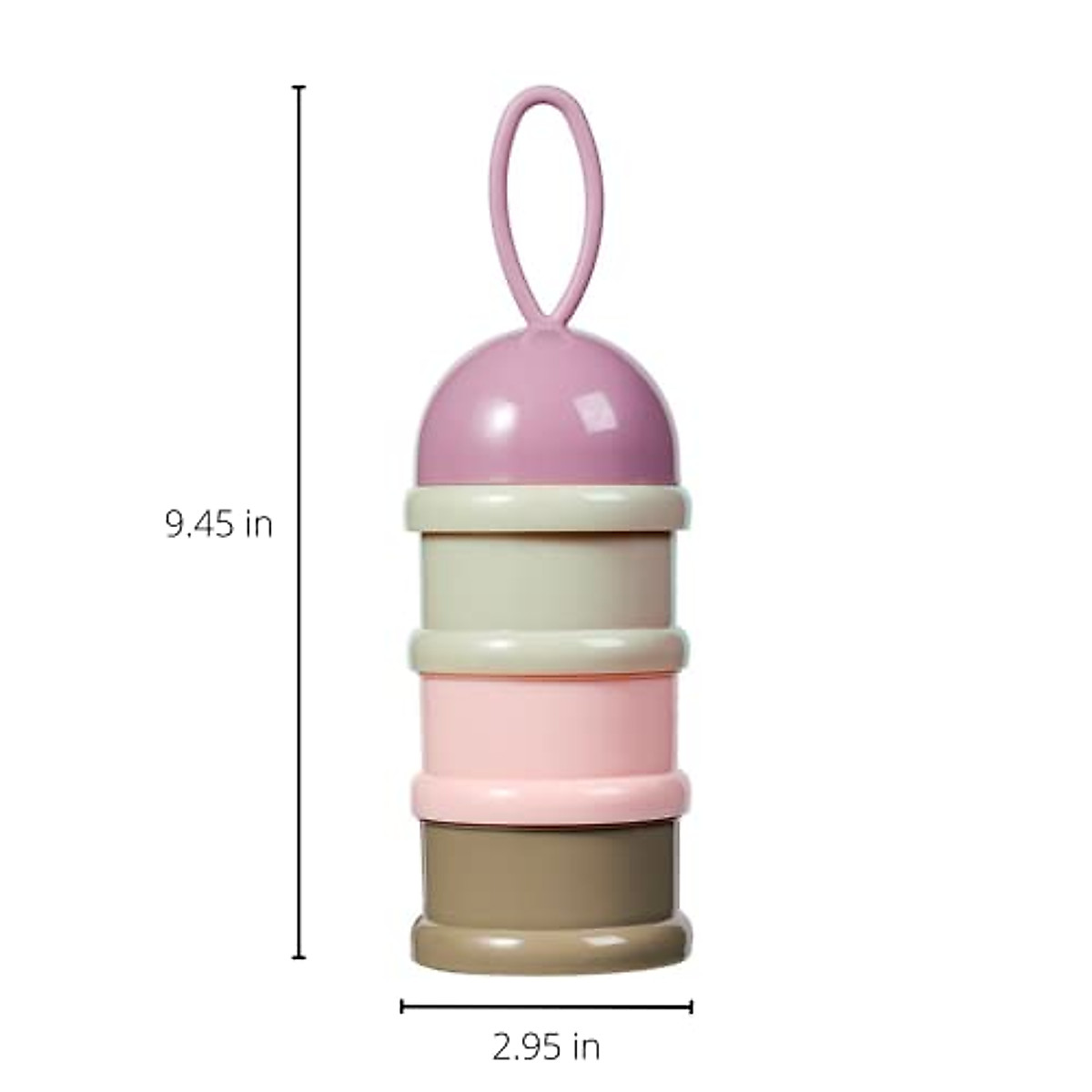 Ultra Diet Portion Control Container Set, Stackable and Detachable, Leak-Proof, Ideal for Weight Control or Storing Food, Snacks or Protein Powders, Bariatric Friendly, 6 Pieces Total (Pink-Brown)